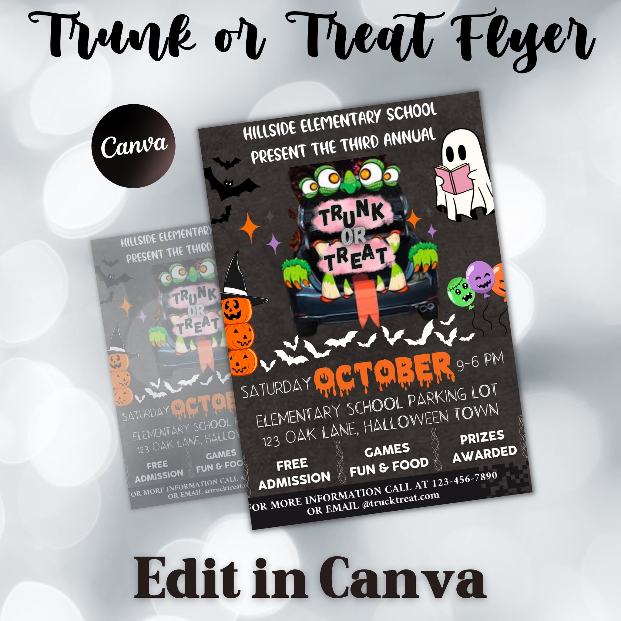 EDITABLE Trunk or Treat, Halloween Flyer, Trunk or Treat Invitation Pr