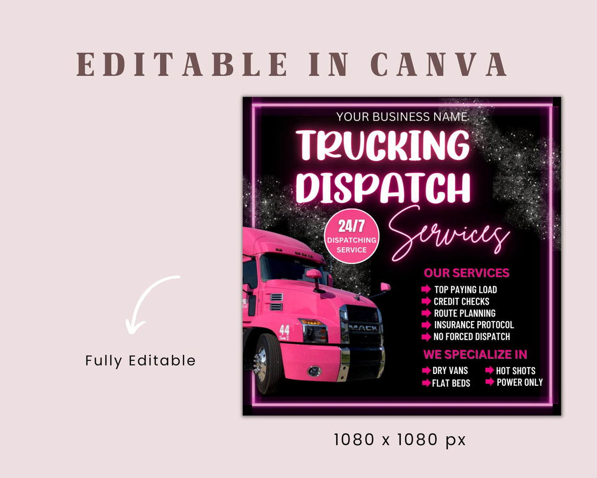 Truck Dispatcher Flyer, Freight Dispatching Flyer, Truck Business Flye