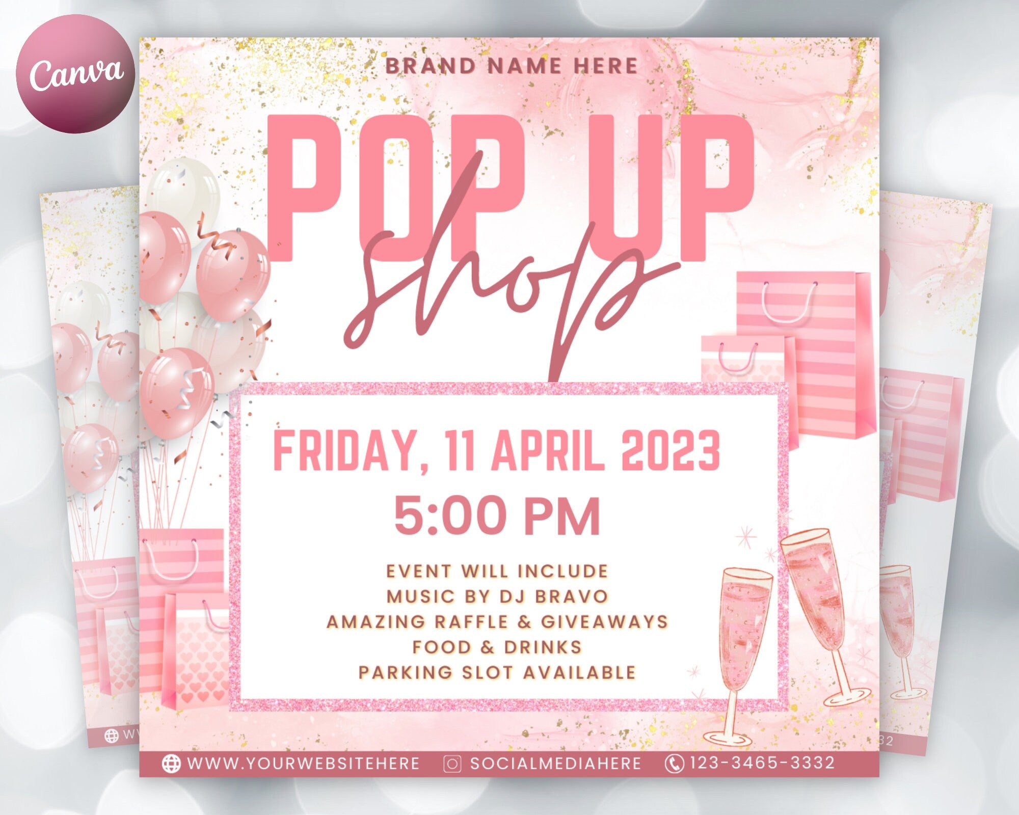 Pop Up Shop Flyer, Pop up shop Template, DIY Pop Up Shop Flyer, E-flye